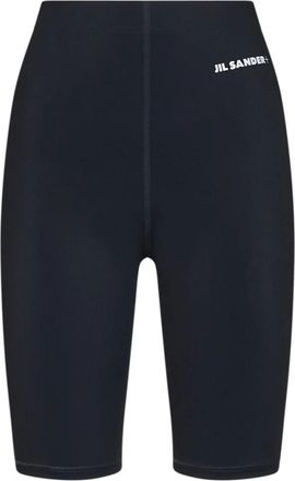 Jil Sander Femme, Sport, Noir, Taille: 40 FR Logo Printed Biker Shorts