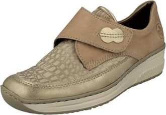 Rieker 487C0 E, Femme Scratch Beige bi-matière - 38 EU
