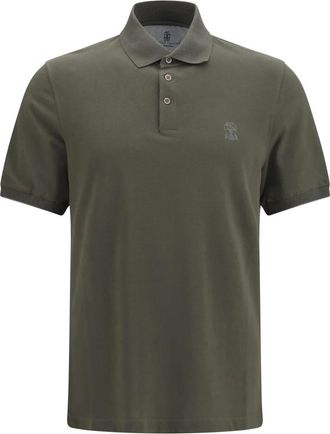 Brunello Cucinelli Baumwoll-Polo - - Tops - Herren - Gr&uuml;n - M
