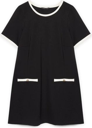 Fiorella Rubino Femme, Robes, Noir, Taille: 44 FR Robe avec finitions contrast&eacute;es et poches