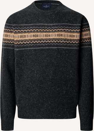 Hackett Pullover Fairisle Crew grau