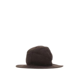 Borsalino Brauner breitkrempiger Hut mit Goldlogo - - Accessories - Damen - Braun - ONE SIZE