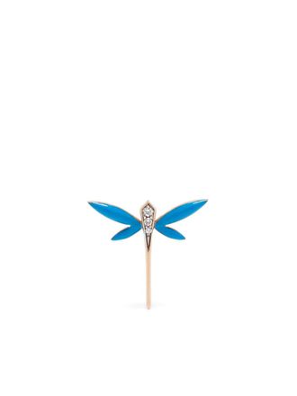 Anapsara puce doreille Dragonfly en or 18ct pavées de diamants