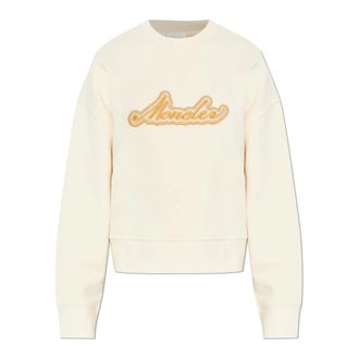Moncler Besticktes Baumwoll-Sweatshirt - - Sweatshirts & Hoodies - Damen - Beige - M