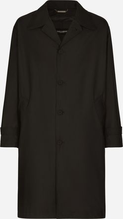 Dolce & Gabbana Trenchcoat Aus Nylon Mit Logoplakette - Mann Mäntel Und Jacken Schwarz Stoff 54