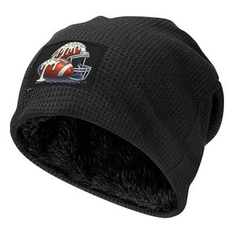 Ahdyr Bonnet en Maille gaufr&eacute;e, Polaire, Chaud, pour lhiver, Noir, pour Hommes et Femmes