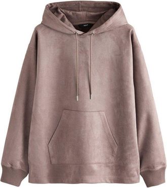 Next Kapuzenpullover Weiches Hoodie aus Veloursleder mit Kordelzug (1-tlg)