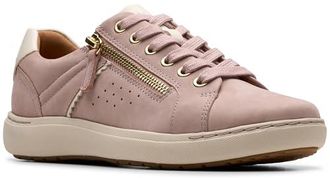 Clarks Baskets Nalle Zen pour femme, Nubuck combi rose clair, 7.5 Wide