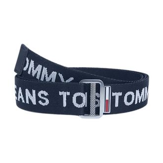 Tommy Jeans G&uuml;rtel im Streetwear-Stil mit wiederholtem Logo - - Accessories - Herren - Blau - 90 CM