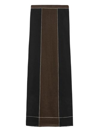 Tory Burch jupe mi-longue &agrave; empi&egrave;cements - Noir