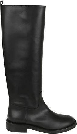 Via Roma 15 Stiefel - Smooth Black Leather Ankle Boots With Minimalist D - Gr. 38 (EU) - in Schwarz - f&uuml;r Damen