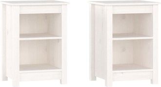 vidaXL Tables de chevet 2 pcs Blanc 40x35x55 cm Bois de pin solide vidaXL