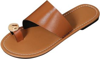 Generic Chaussures blanches pour femme - Semelle plate - Bout rond - Sandales respirantes - Confortables - L&eacute;g&egrave;res - Pour les vacances &agrave; la plage en plein air