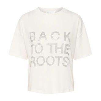 Karen by Simonsen Femme, Tops, Blanc, Taille: 40 FR Tee blanc avec d&eacute;tail Similisten