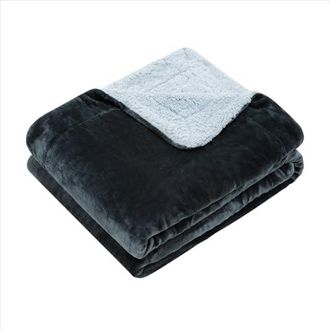 Paco Home Couverture Polaire Plaid Polaire Couverture Jeté Lavable, Couleur:Anthracite 1, Dimension:150x200cm