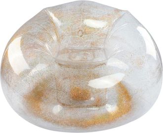 Cabilock Aufblasbarer Leichter Lounge Sessel mit Goldenem Glitzer Transparenter Tragbarer Sitz für Indoor Outdoor Camping Vielseitig Aufblasbar Bequem und Leic