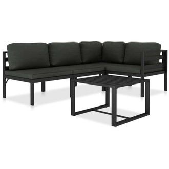 vidaXL Vidaxl - Salon de jardin 5 pcs avec coussins Aluminium Anthracite