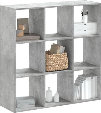 vidaXL vidaXL Biblioth&egrave;que gris b&eacute;ton 102x32x102 cm bois ding&eacute;nierie