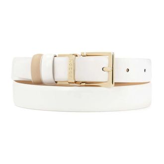 Kazar Monogramm-Leder-Schmaler G&uuml;rtel - - Accessories - Damen - Wei&szlig; - 100 CM