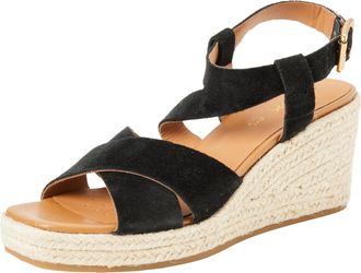 Geox Damen Panarea Wedge Sandal, Schwarz, 38 EU