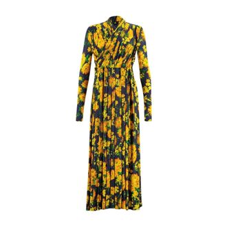Balenciaga Blumenmuster Drapiertes Midi-Kleid - - Dresses - Damen - Mehrfarbig - 2XS