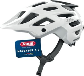 ABUS MTB-Helm Moventor 2.0 - komfortabler Fahrradhelm fürs Gelände - All-Mountain-Helm - für Damen und Herren - Weiß Matt, L