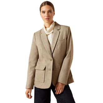 Ariat Womens Beckfoot Blazer Long Sleeve in Camel Houndstooth, Size X-Large, by Ariat