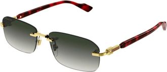 Gucci Stilvolle Randlose Goldene Sonnenbrille - - Accessories - unisex - Mehrfarbig - 56 MM