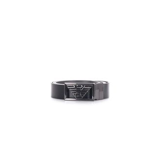 Emporio Armani Ceinture r&eacute;versible bicolore en cuir avec une face en cuir Palmellato - Homme - Accessoires - Noir - Taille: ONE Size