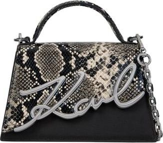 Karl Lagerfeld Sac &agrave; main K/Signature 2.0 imprim&eacute; animal en cuir m&eacute;lang&eacute;