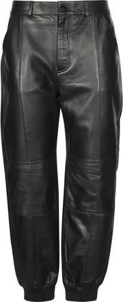 Karl Lagerfeld Athleisure Lederhose - - Trousers - Damen - Schwarzk - 2XS