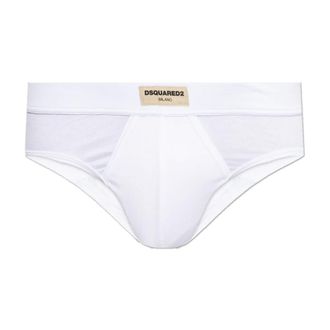 Dsquared2 Homme, Sous-v&ecirc;tements, Blanc, Taille: XL Logo Briefs