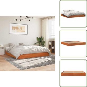 vidaXL The Living Store - Massivholzbett ohne Matratze Wachsbraun 180x200 Kiefernholz - Holzbett - Doppelbett - Kiefernholzbett - Massives Holzbett