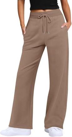 Generico Pantalon noir stretch &eacute;l&eacute;gant pour femme - Pantalon de jogging taille haute et jambe large pour femme - Pantalon de surv&ecirc;tement baggy avec jambe droit