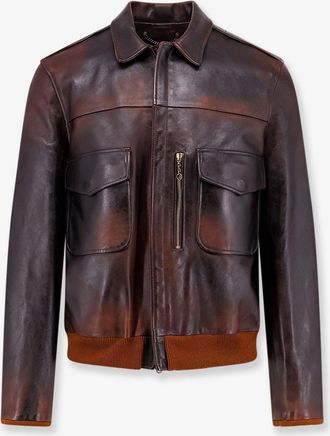 Golden Goose Archive Distressed Effect leather jacket - GOLDEN GOOSE DELUXE BRAND - gender_Man