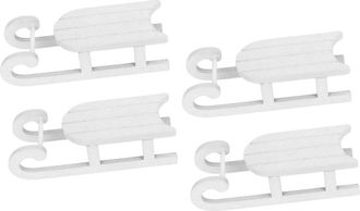 Garneck 4 St&uuml;ck Weihnachtsschlitten Dekor Wei&szlig;e Weihnachts Desktop Ornamente Festliche Tischdekoration mit Glatter Oberfl&auml;che Langlebig und Sicher Stehend Wei