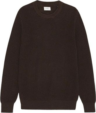 Les Deux Homme, Pulls, Brun, Taille: 2XL Pull col rond c&ocirc;tel&eacute;