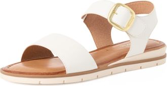 Tamaris Riemchensandale TAMARIS, Damen, Gr. 36, wei&szlig;, Glattleder, Schuhe Riemchensandale, Plateau, Sommerschuh, Sandalette im Basic-Look