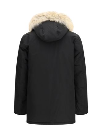 Woolrich Mens Arctic Ramar Cloth Parka With Removable Fur Black Down Jackets Coat