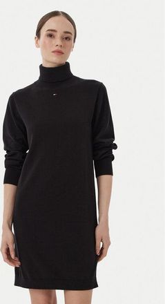 Tommy Jeans Strickkleid Ess DW0DW23460 Schwarz Regular Fit