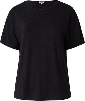 s.Oliver Kurzarmshirt T-Shirt Flie&szlig;endes T-Shirt mit Glitzersteinen