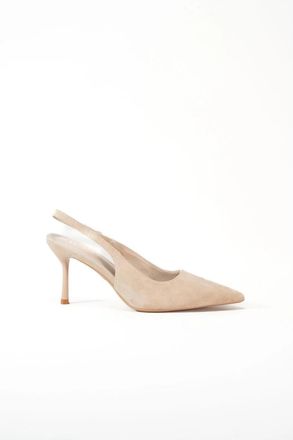 Vera Collection Escarpins slingback &agrave; talon aiguille, Beige