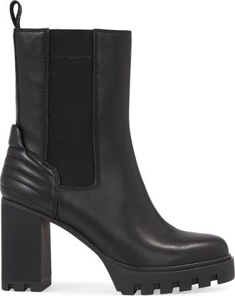 Calvin Klein Jeans Stiefeletten Calvin Klein Jeans Platform Chelsea Lth Wn YW0YW01140 Schwarz