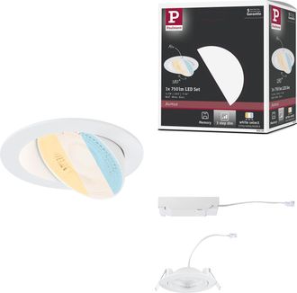 Paulmann 92253 EBL Set Aumus schwenkbar 3-Stepdim LED 1x750lm 2700-6500K 5W 230V Weiss matt