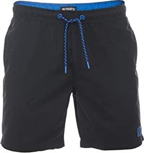 Riverso RIVDavid Short de bain long pour homme - Coupe droite - Taille élastique - Noir, bleu, rouge, vert, orange, S, M, L, XL, XXL, 3XL, 4XL, 5XL, Noir/bleu
