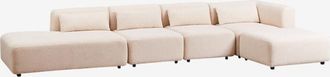 Sklum Sklum - 4-teiliges modulares Ecksofa mit Chaiselongue links und Fogler-Hocker