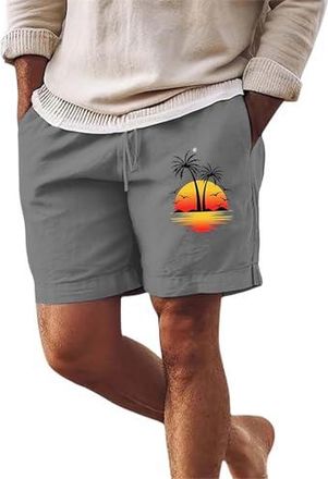 Generic Short de bain pour homme - Short de plage d&eacute;t&eacute; - S&eacute;chage rapide - Short de bain pour homme, gris, 4XL