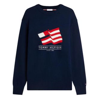 Tommy Hilfiger RWB Rundhals-Pullover - - Knitwear - Herren - Blau - XL