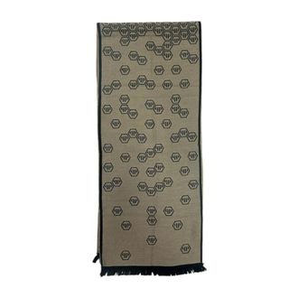 Philipp Plein Brauner Schal mit schwarzen Eins&auml;tzen - - Accessories - Damen - Braun - ONE SIZE