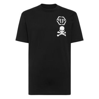 Philipp Plein Homme, Tops, Noir, Taille: 2XL T-Shirt V-Neck Skull